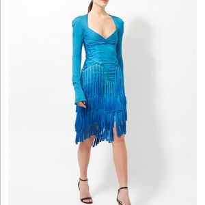 Gucci | Dresses | Gucci Tom Ford Blue Silk Tassel Runway Dress 4 | Poshmark